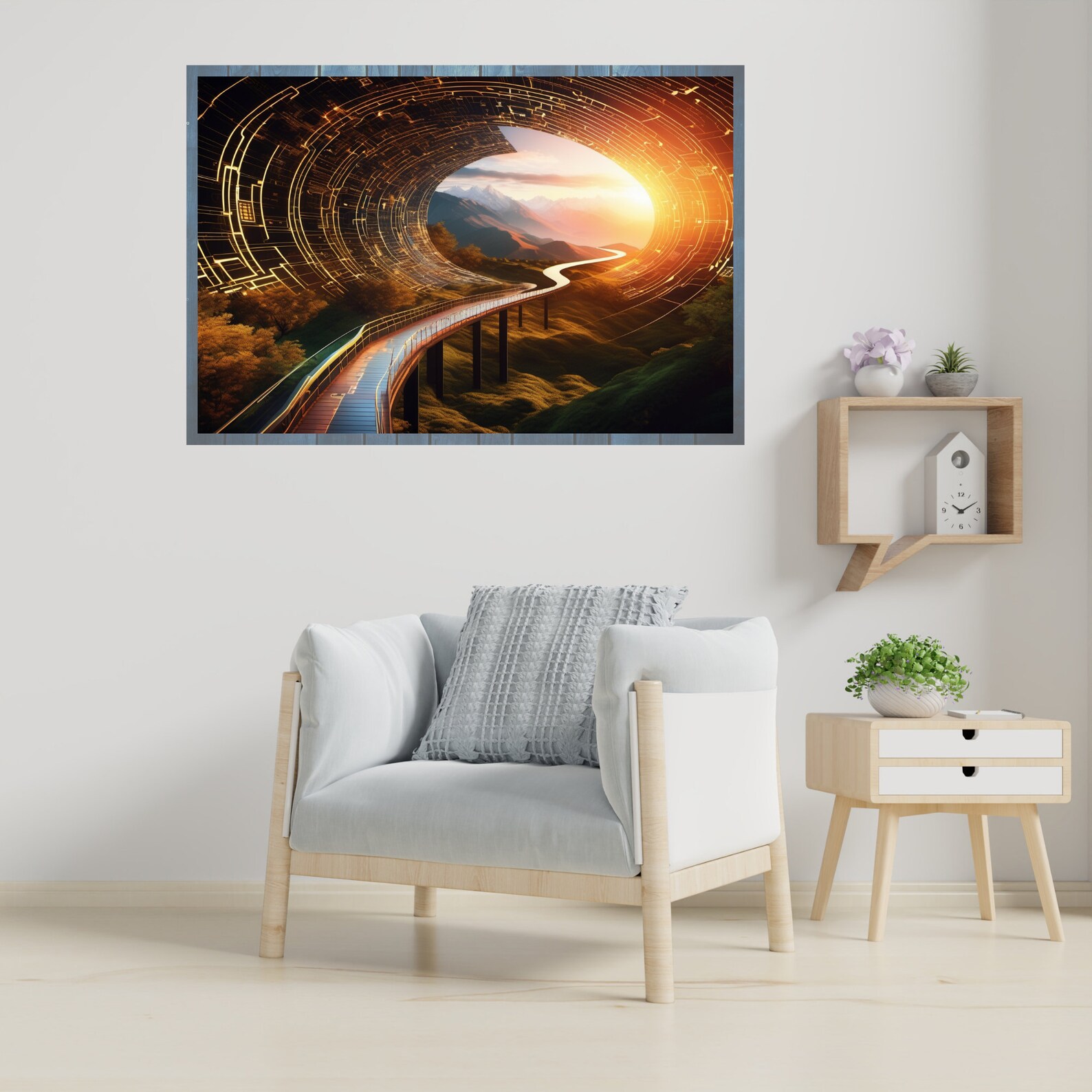Landscape, Natural, Futuristic, Decor, AI, Printable, Scalable High-res ...