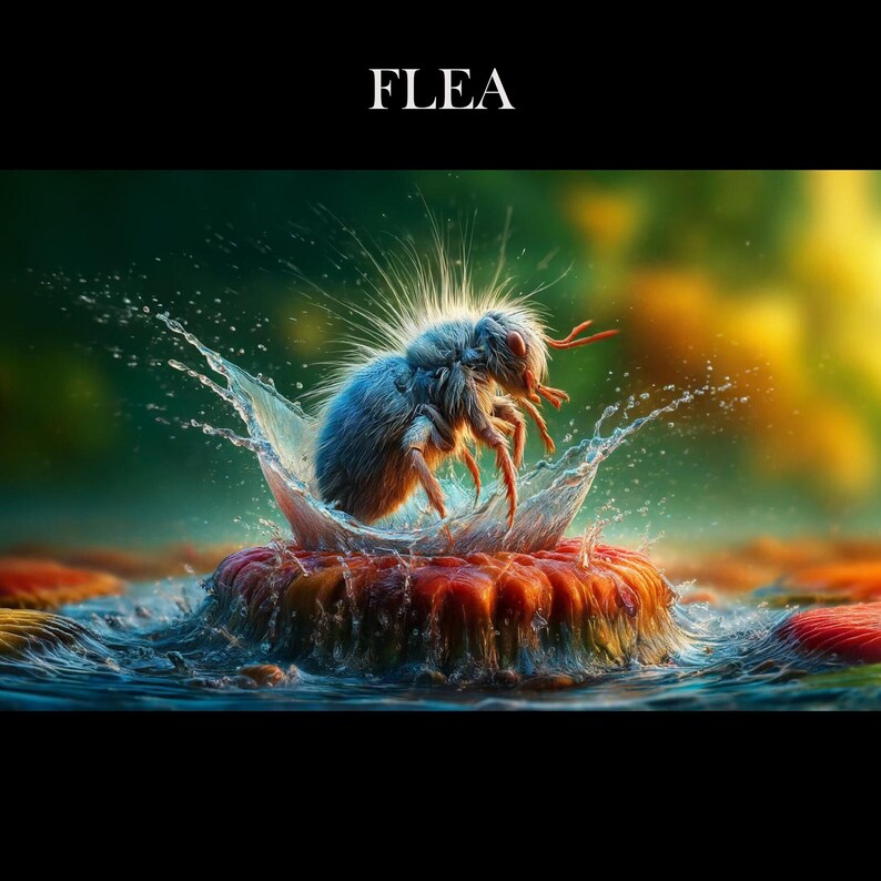 Flea Splash, High-quality, JPG. A.I., Digital Download, Wall Art ...