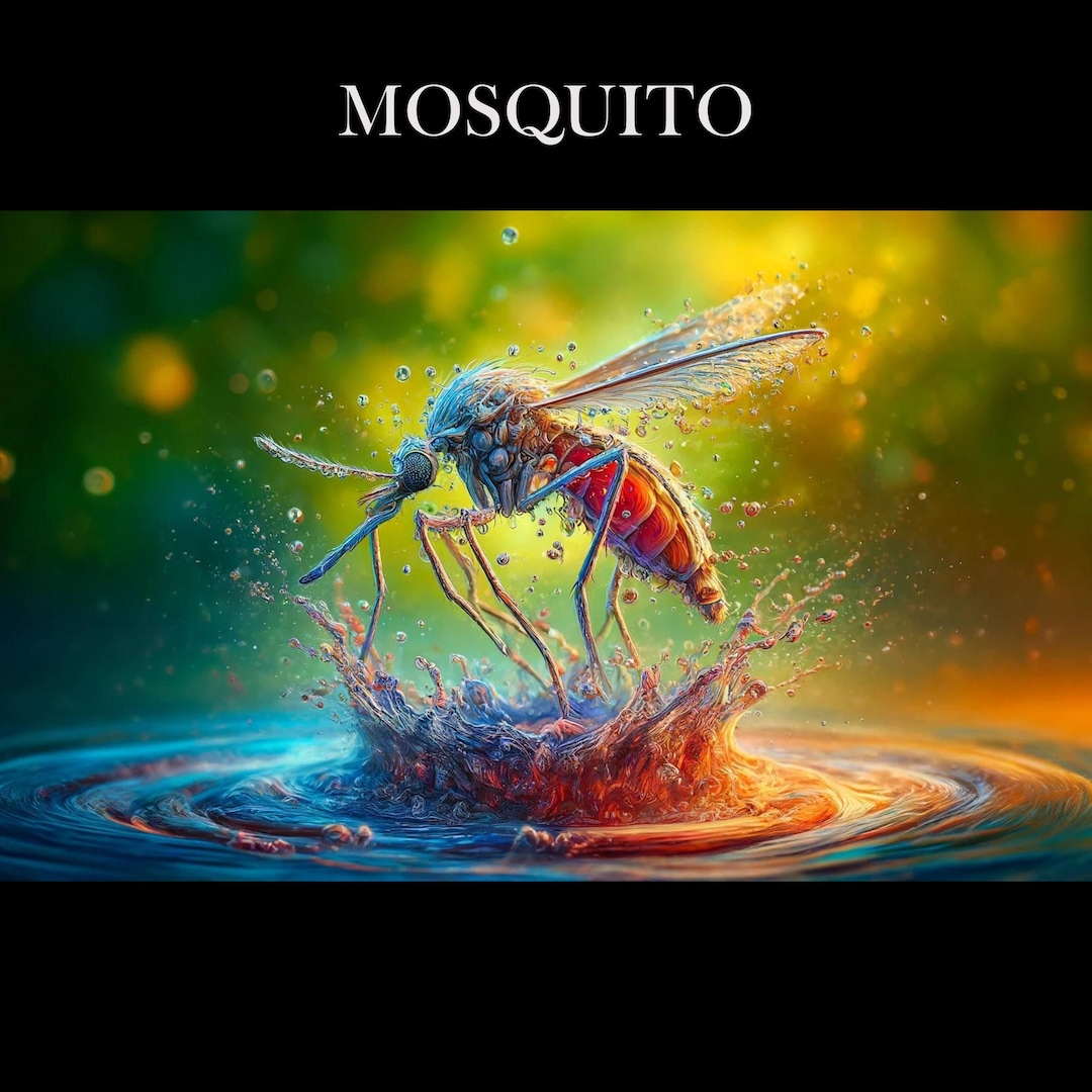 Mosquito Splash, High-res, JPG. A.I., Digital Download, Wall Art ...