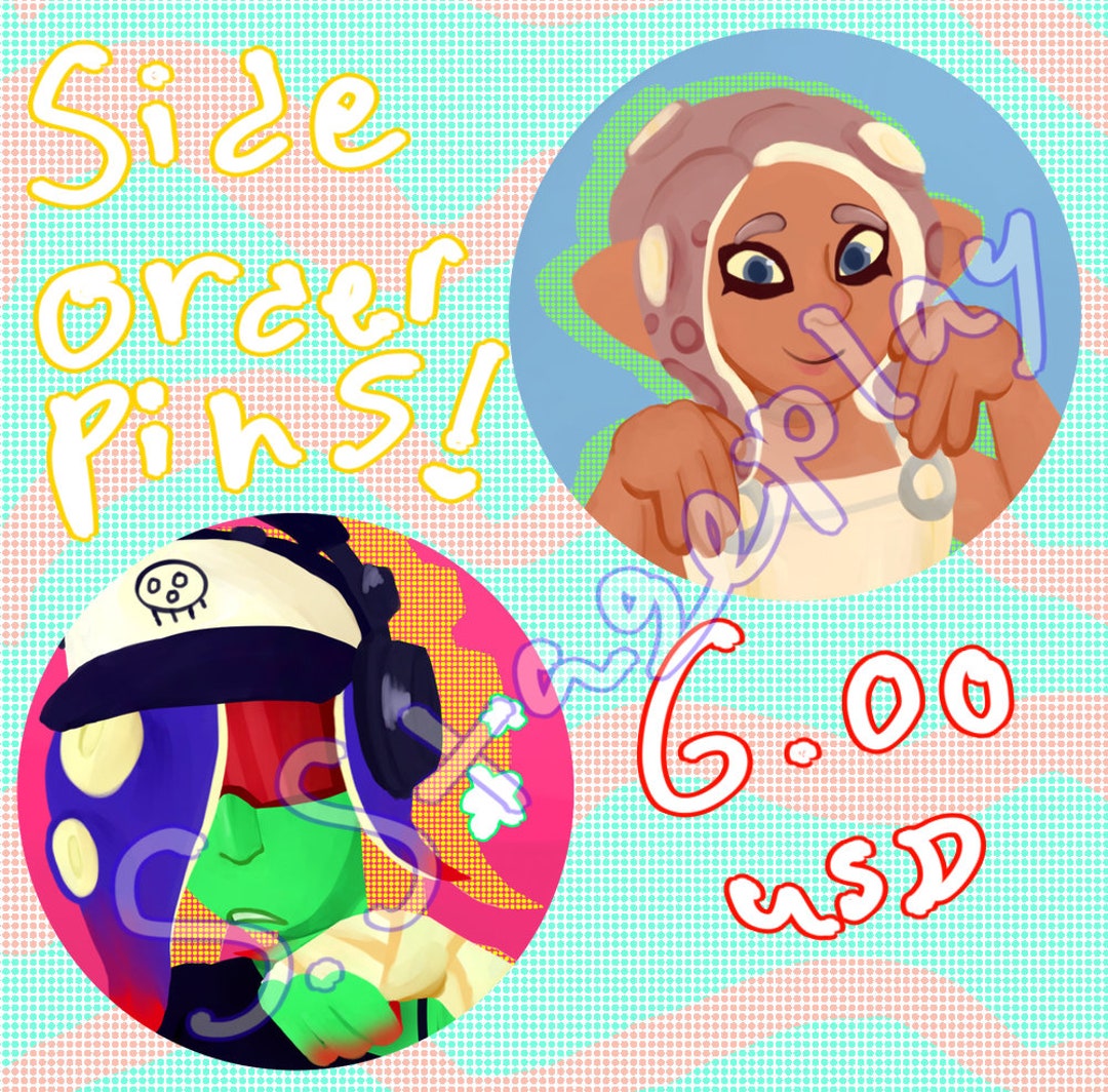 Splatoon 3 Side Order Pins / Buttons 58mm Acht / Dedf1sh and Agent 8 - Etsy
