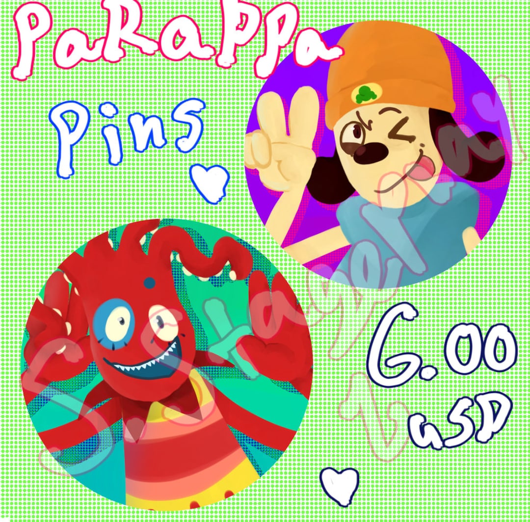 Parappa the Rapper Pins / Buttons 58mm Ps2 Takoyama , Hairdresser ...