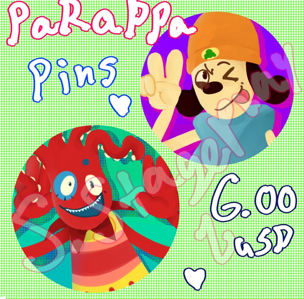 Parappa the Rapper Pins / Buttons 58mm Ps2 Takoyama , Hairdresser ...