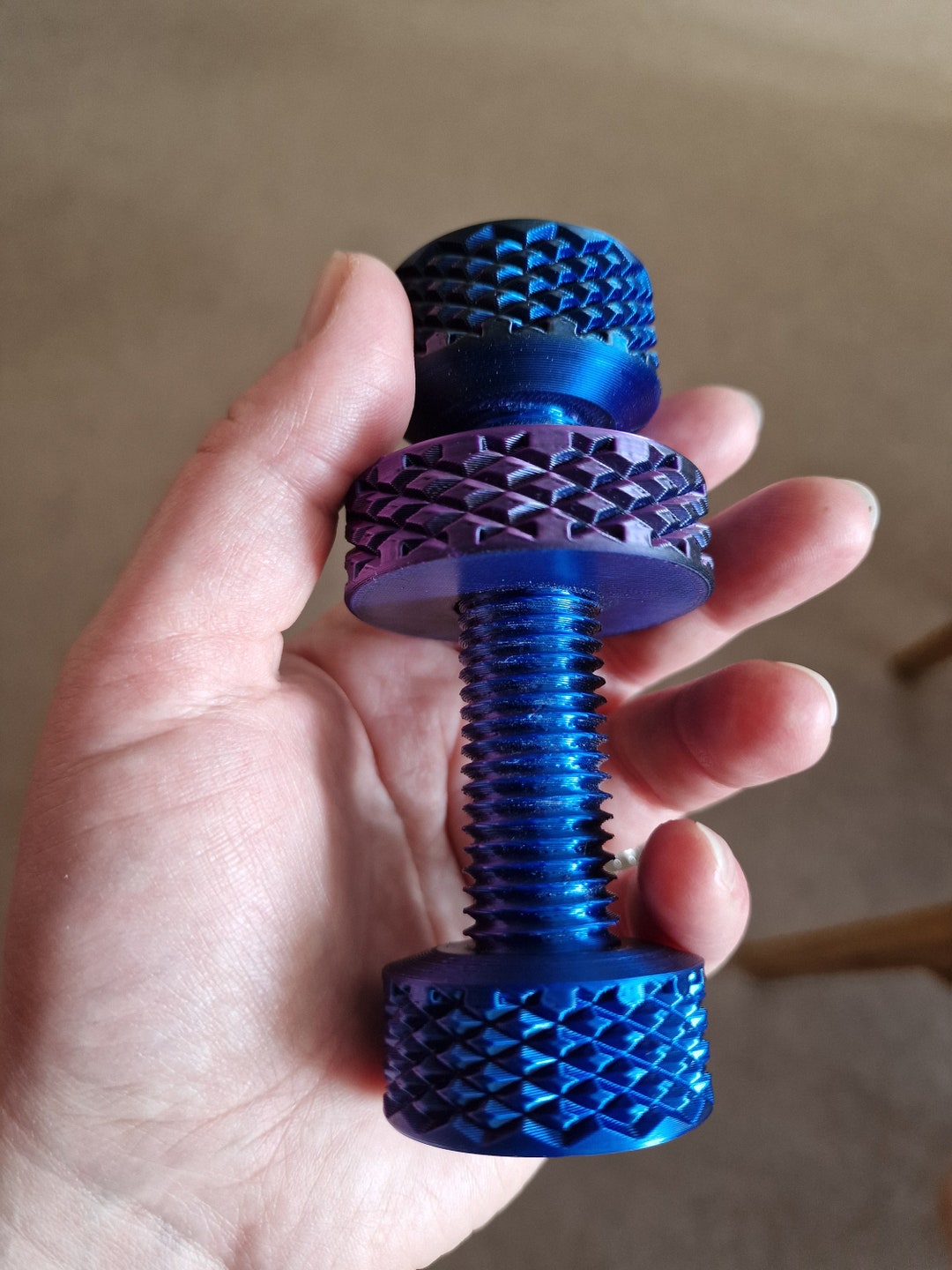 Xtra Large Bolt Fidget Toy 3D Printed 11cm X 5cm Sparkly Red Sparkly ...