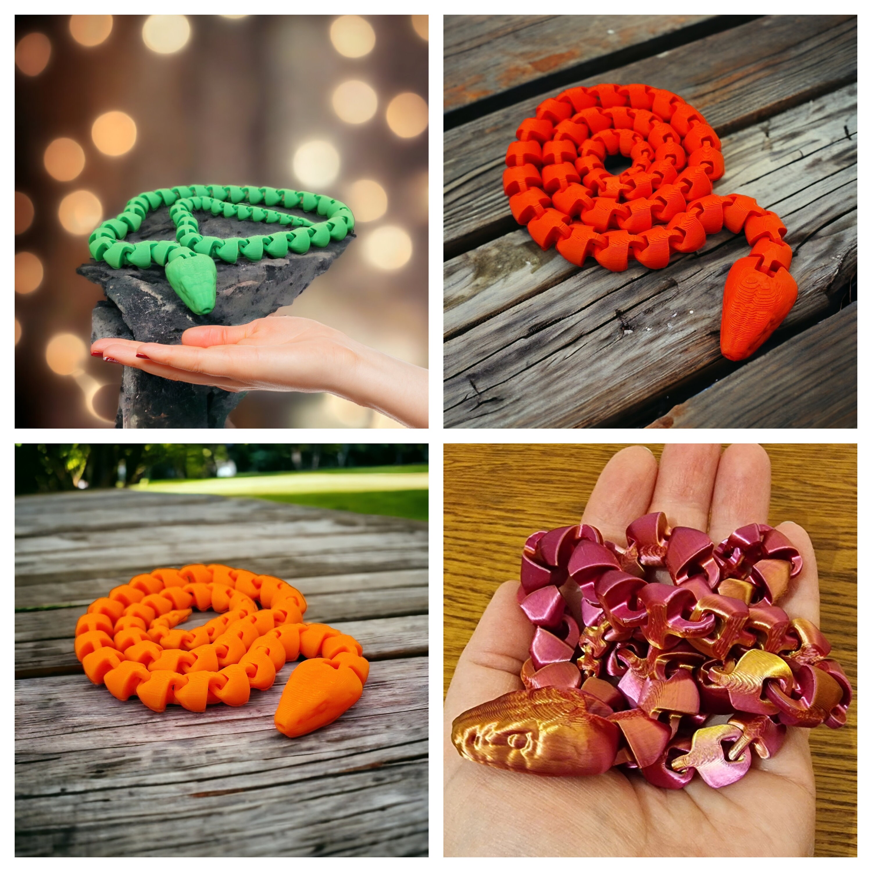 Articulated Snake 3D Printed With Egg Case, Fidget Toy 60 Cm/ 2ft Long ...