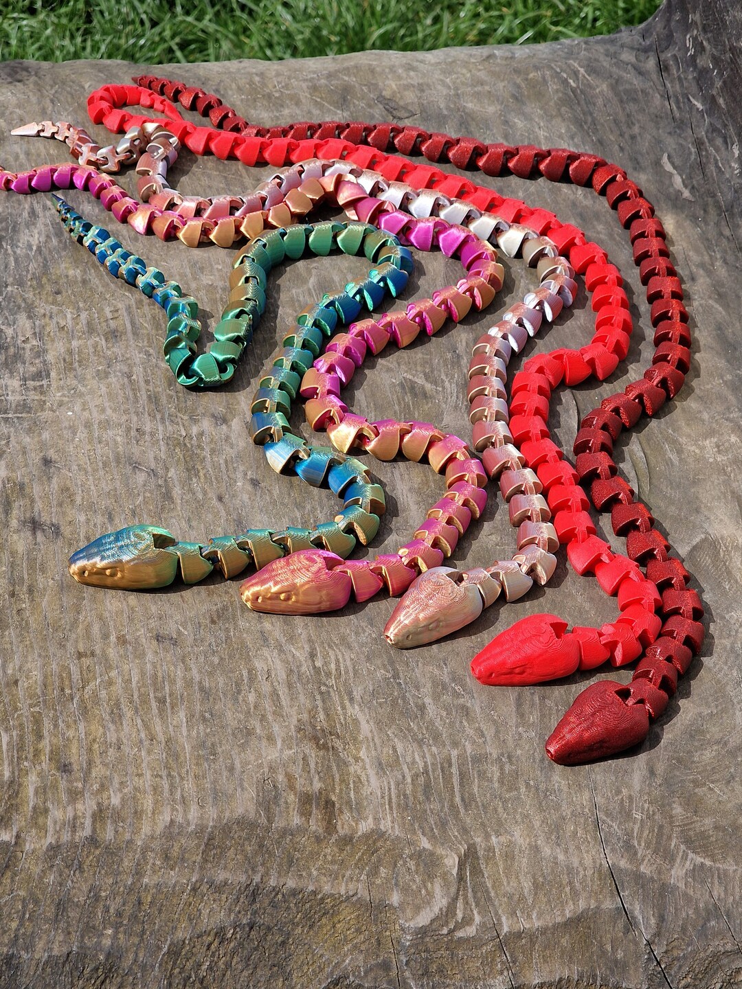 Articulated Snake 3D Printed With Egg Case, Fidget Toy 60 Cm/ 2ft Long ...