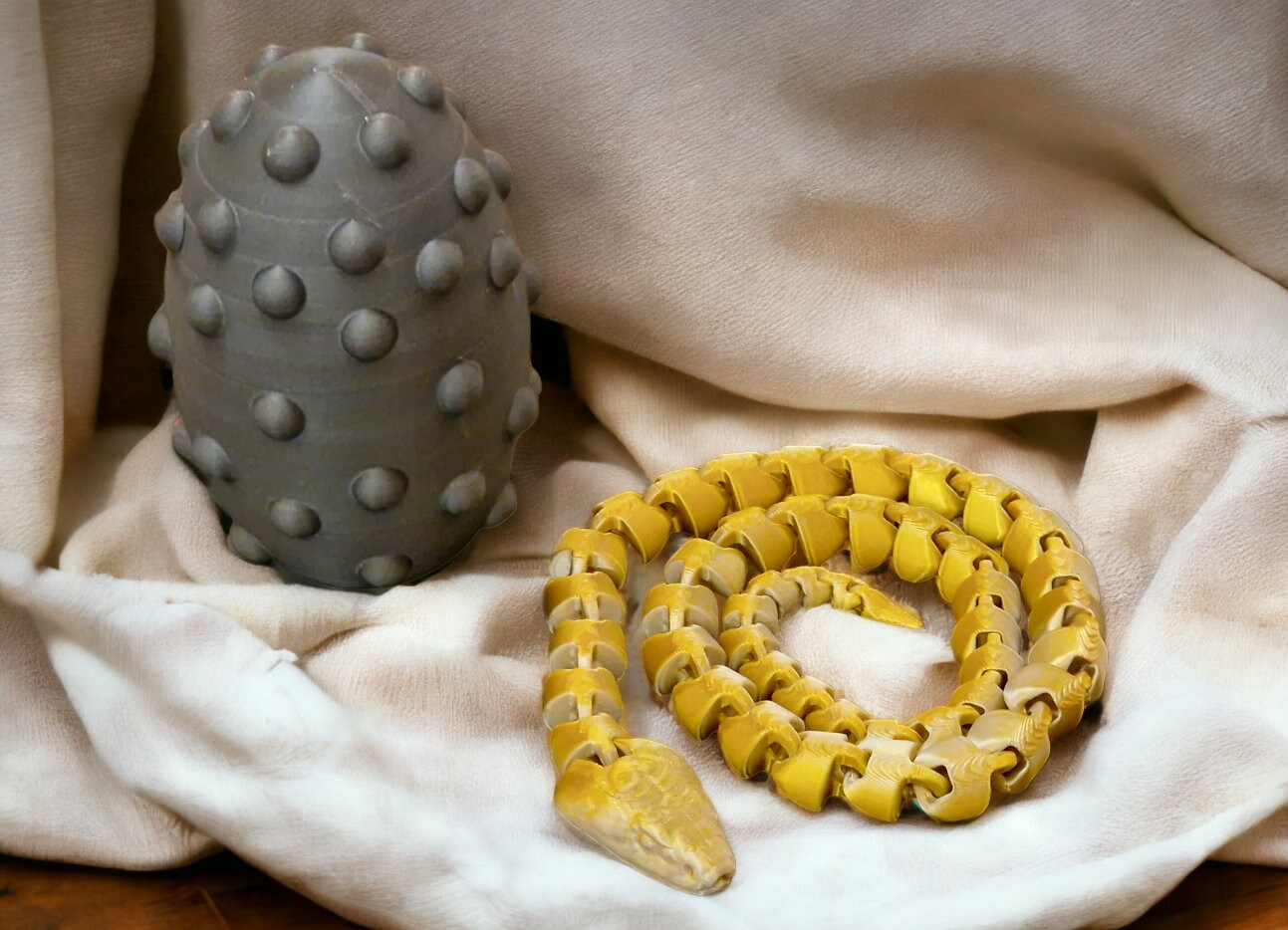 Articulated Snake 3D Printed With Egg Case, Fidget Toy 60 Cm/ 2ft Long ...