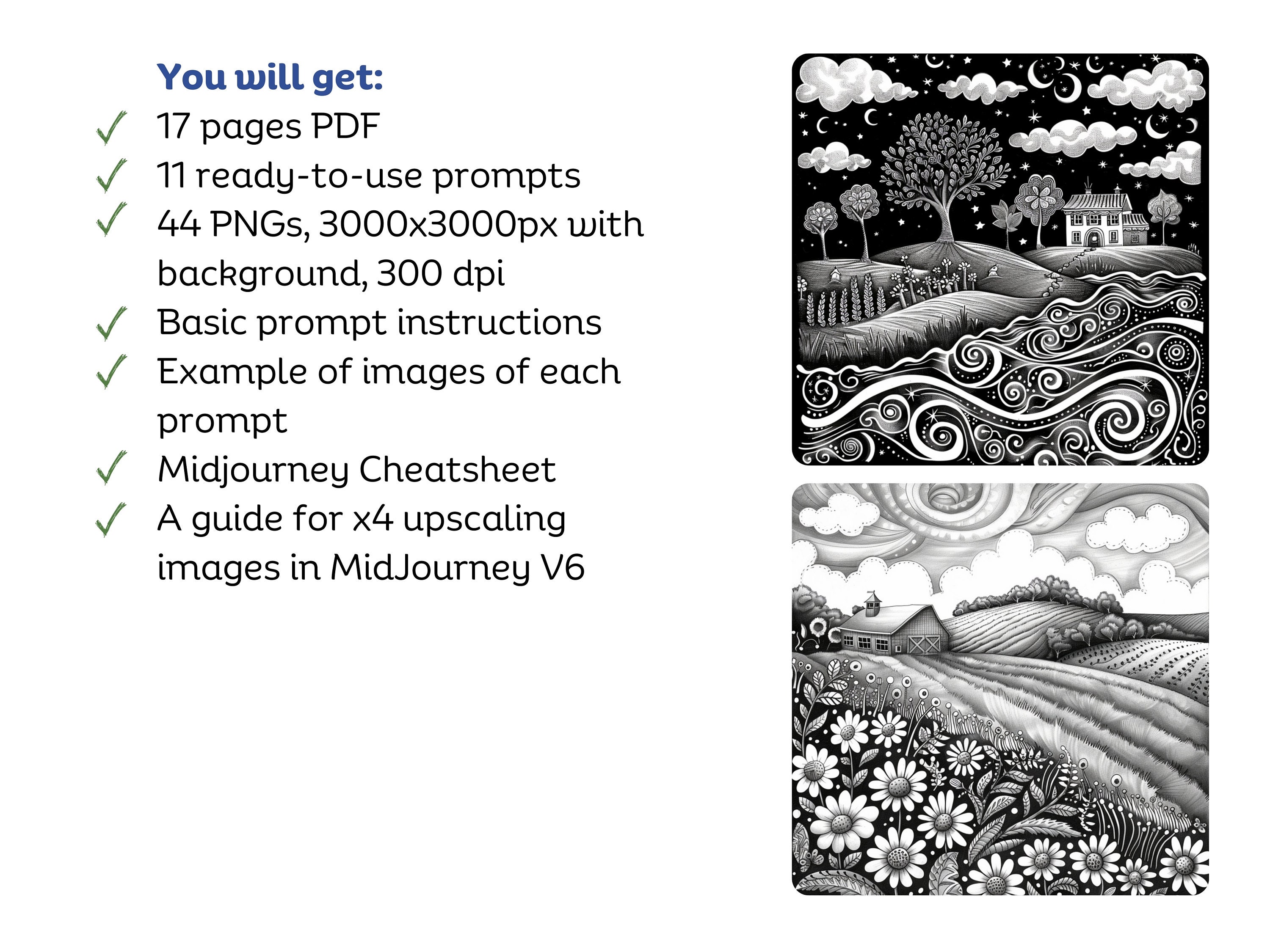 Adults Coloring Pages With Midjourney Prompts. KDP Prompt Guide for ...