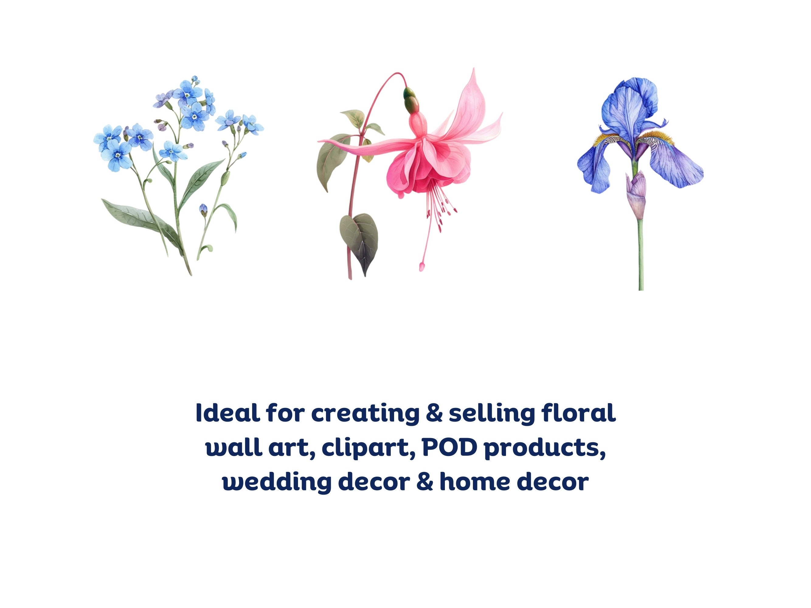 Flower Clipart With Midjourney Prompts, Floral Wall Art Prompts ...