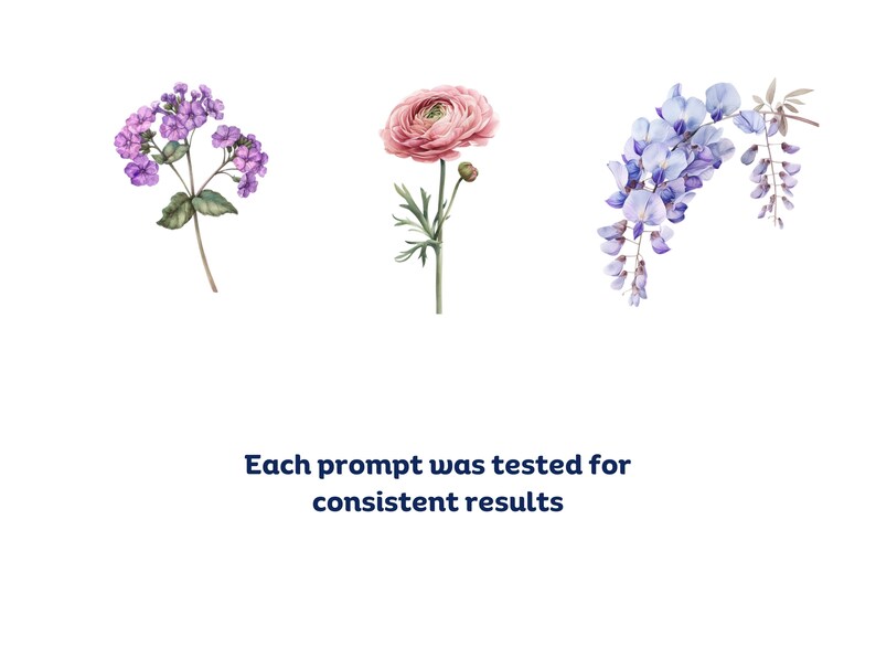 Flower Clipart With Midjourney Prompts, Floral Wall Art Prompts ...