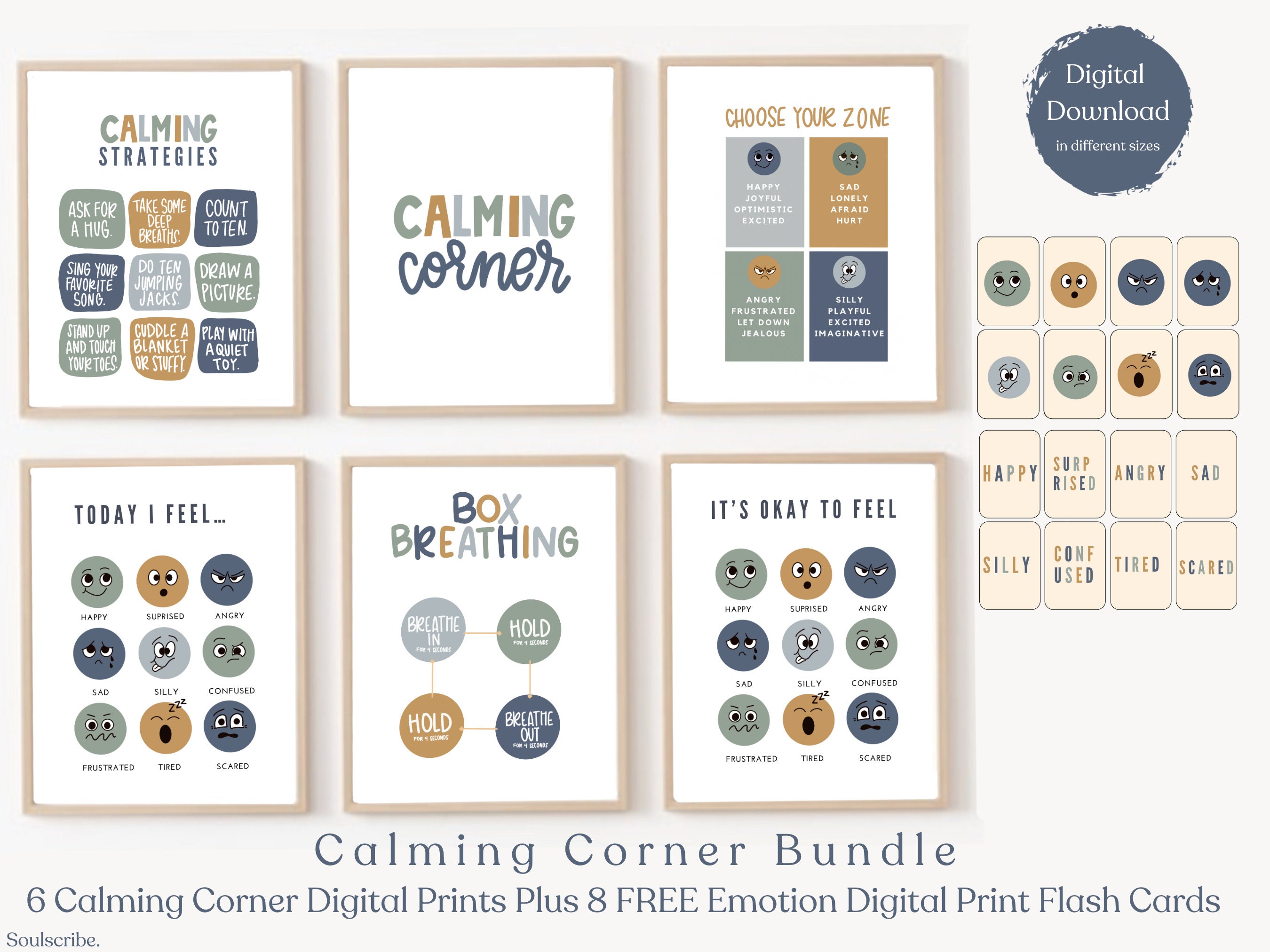 Calming Corner Digital Download for Kids Calming Area Instant Download ...