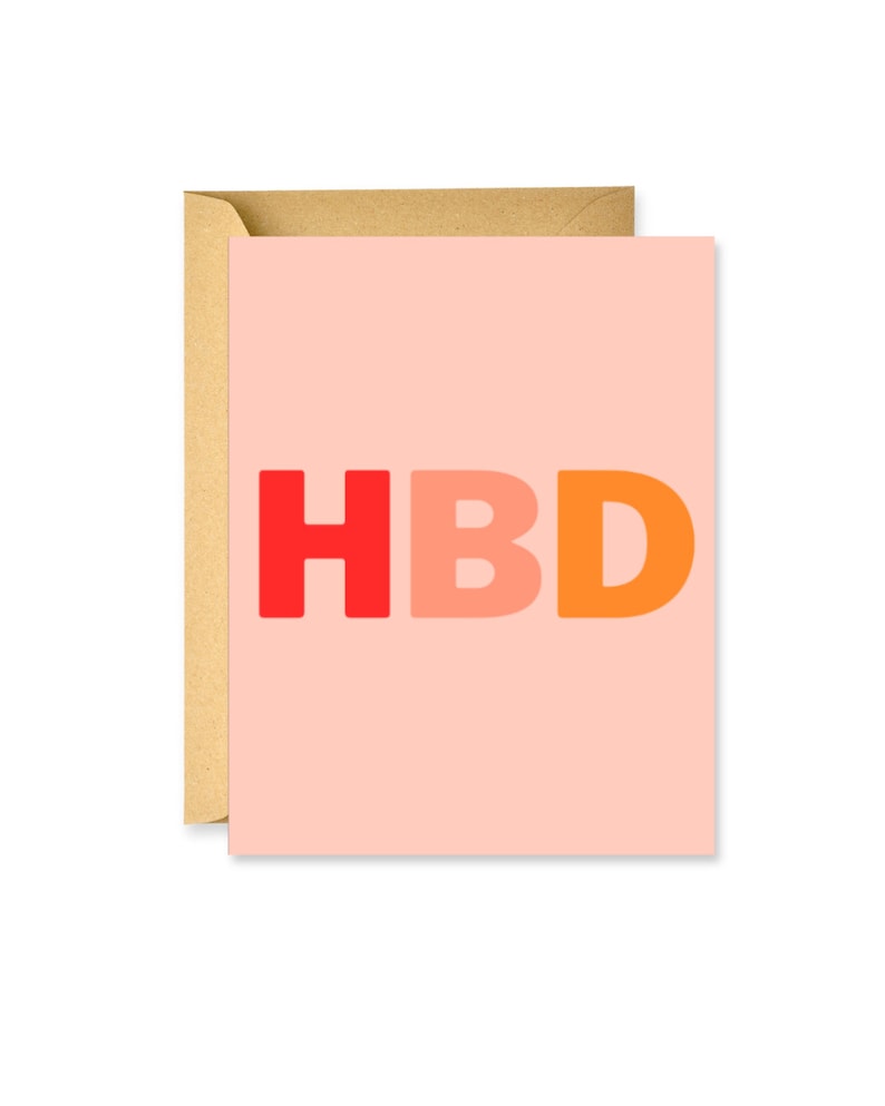 HBD BOLD Birthday Card Happy Birthday Card Greeting Card Birthday Ideas ...