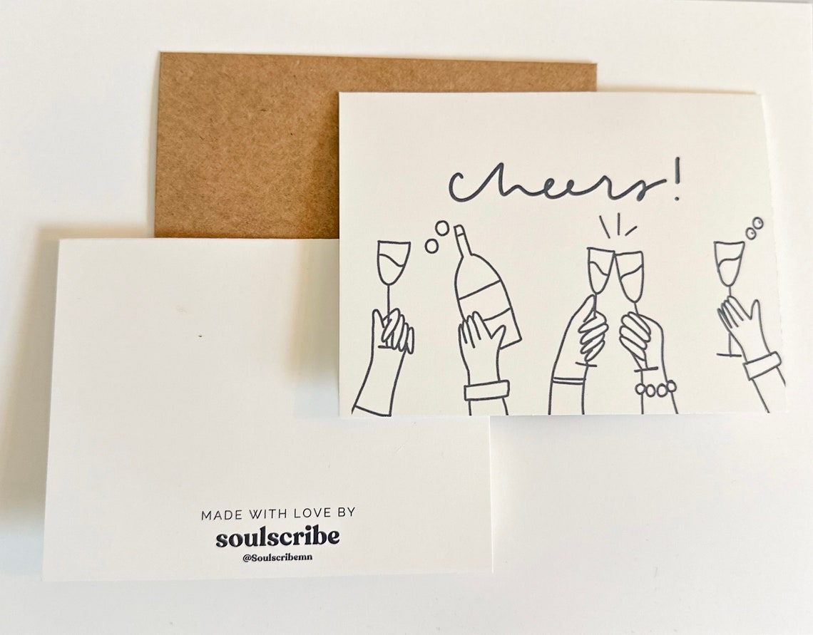 Clink Cheers Congrats Celebration Greeting Card - Etsy