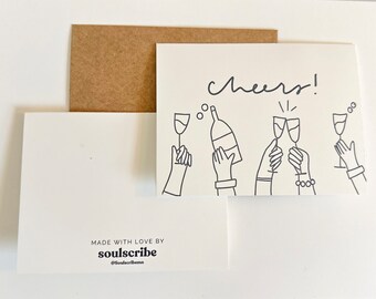 Pop Fizz Clink Notepad Cheers Champagne Celebrate Housewarming Gift New ...