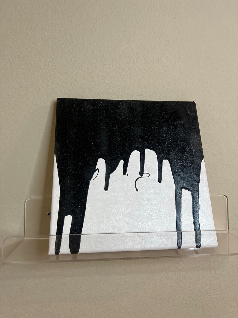 Black Drippy Painting - Etsy