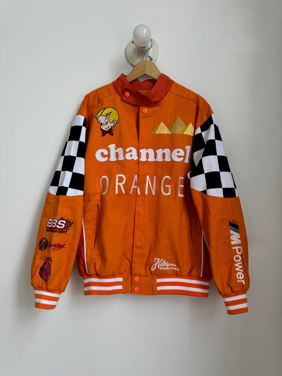 Frank Ocean Channel Orange Racing Jacket - orange and… - Gem