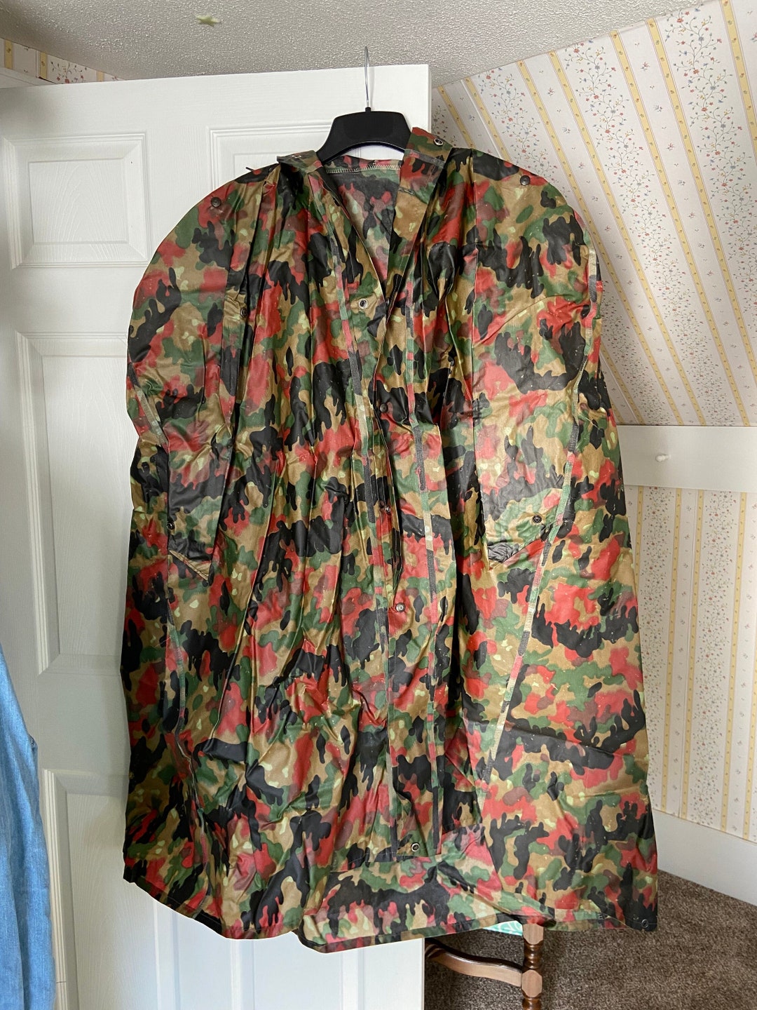 Upcycled Camouflage Poncho - Etsy