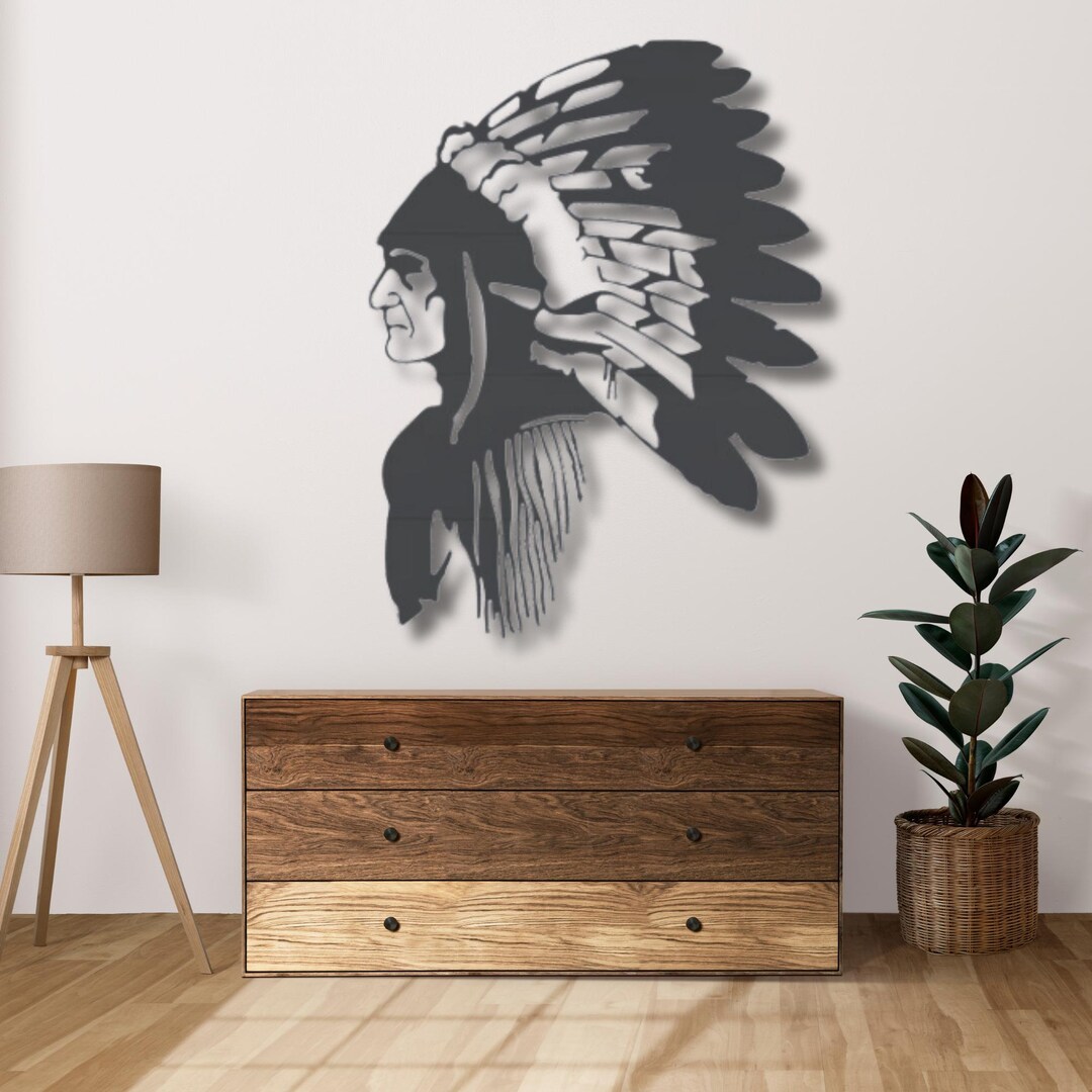 Native American Native American Metal Art Mascot, Native American ...