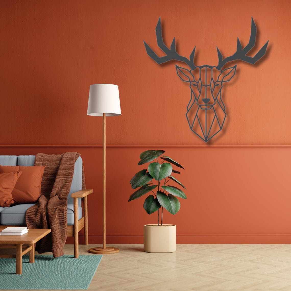 Black Antler Metal Deer Sign Easy to Hang, Deer Wall Decor, Metal Wall ...