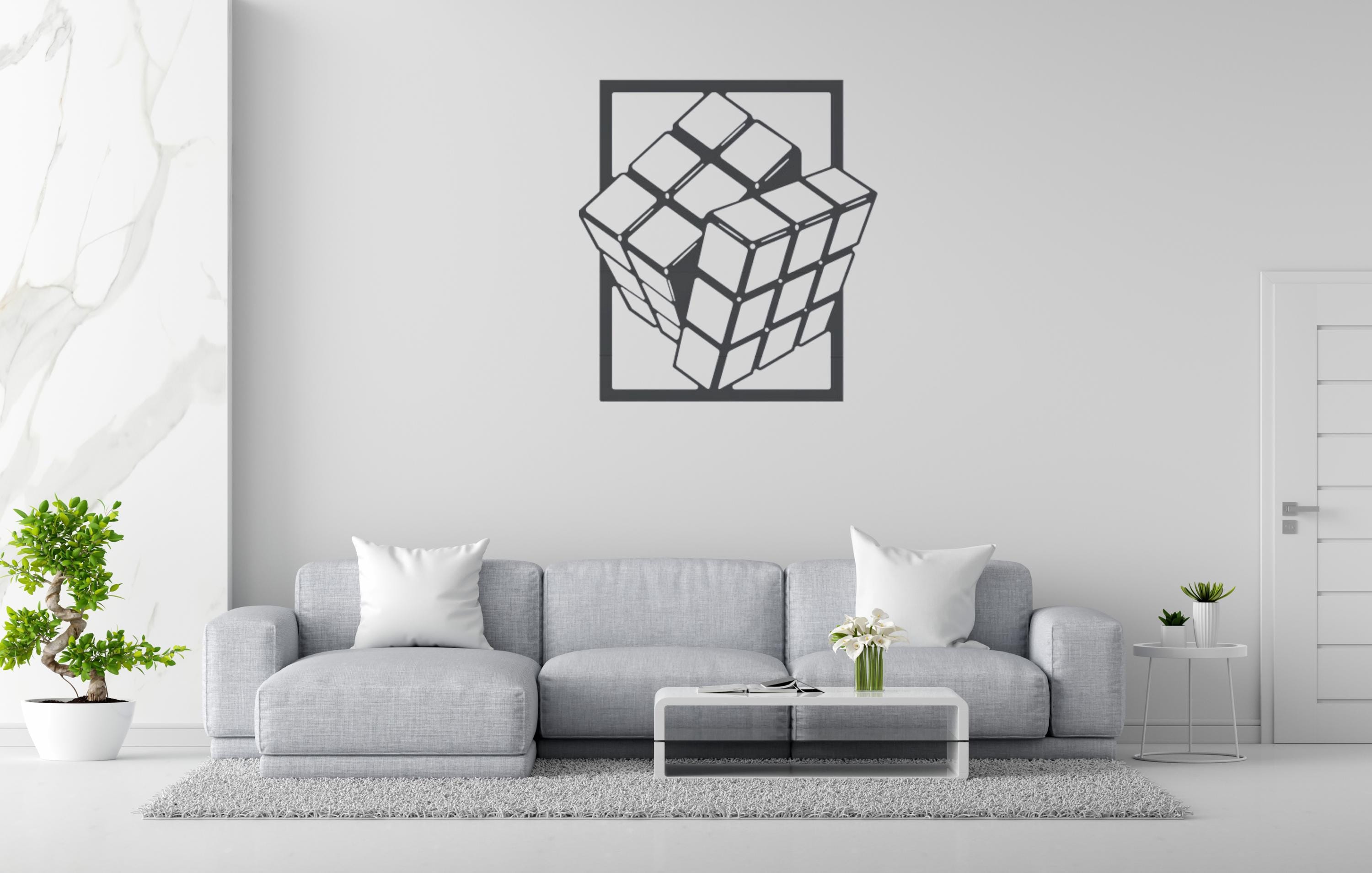 Rubik's Cube Metal Wall Art, Lasercut Rubik's Cube Metal Wall ...