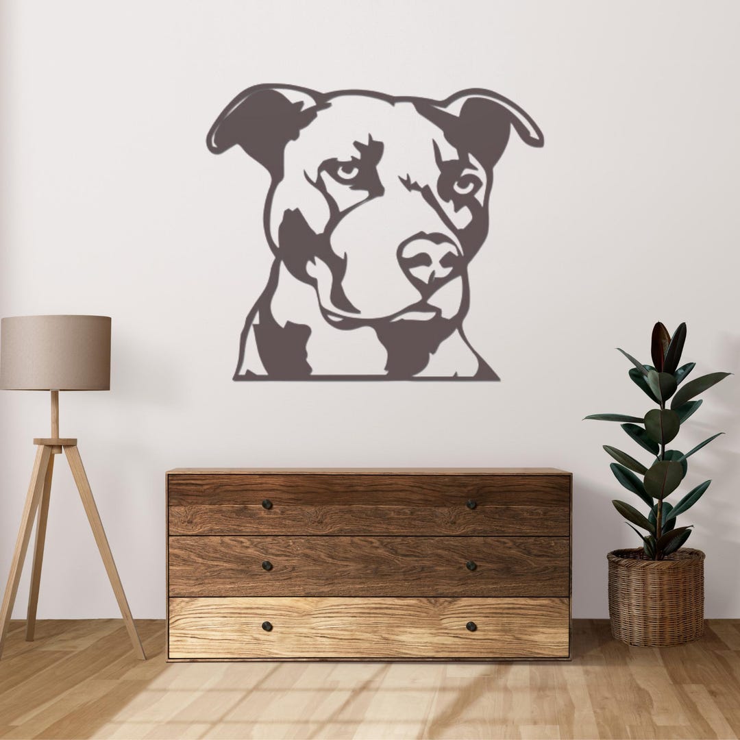 America and Argentina Pitbull Porti Metal Dog Table Black Dog Canvas ...