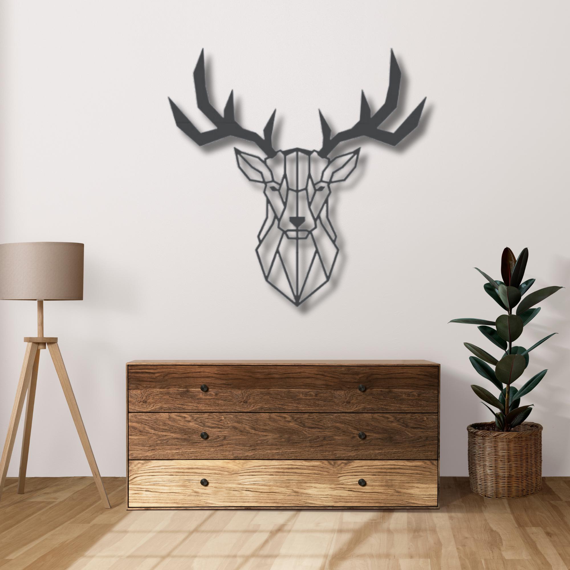 Black Antler Metal Deer Sign Easy to Hang, Deer Wall Decor, Metal Wall ...