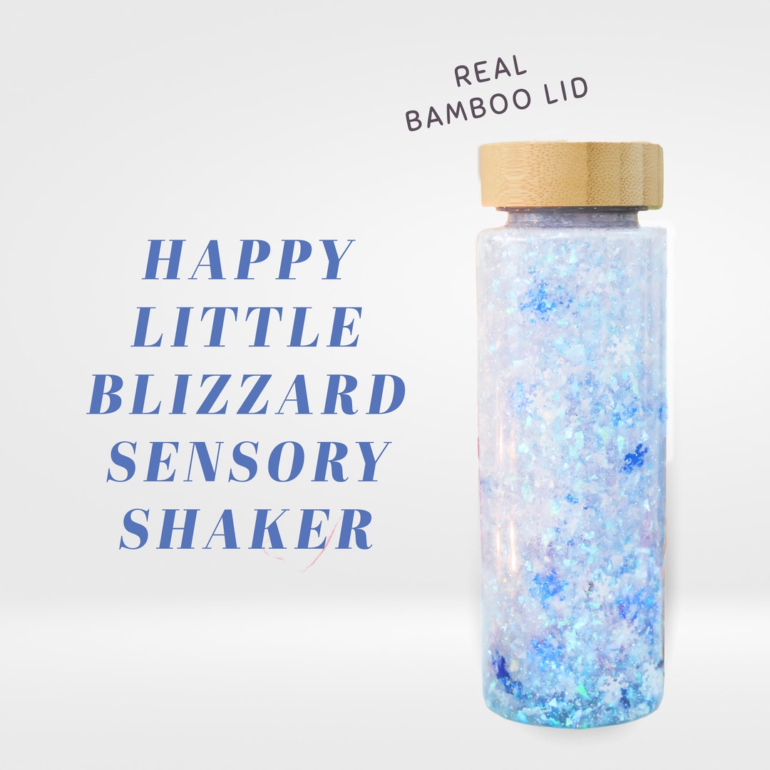 Blizzard Sensory Shaker Calm Down Montessori Fidget Bamboo Bottle - Etsy