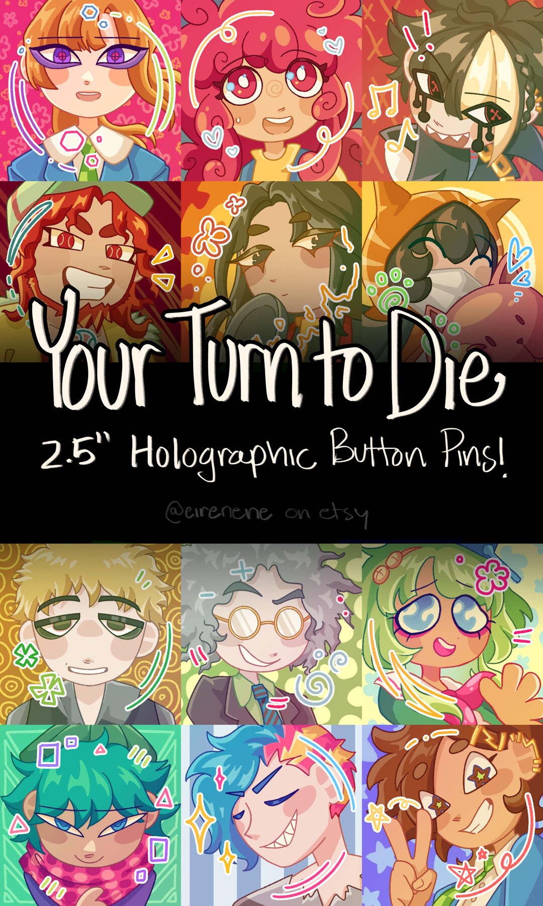 YTTD [your Turn to Die] Holographic Button Pins - Etsy