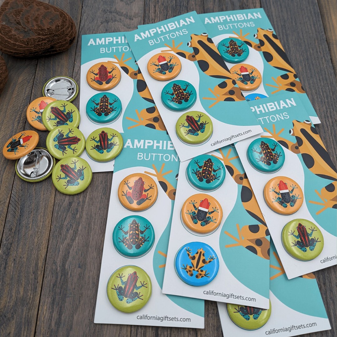Wildlife Conservation Colorful Kids Frog Buttons Pins - Etsy