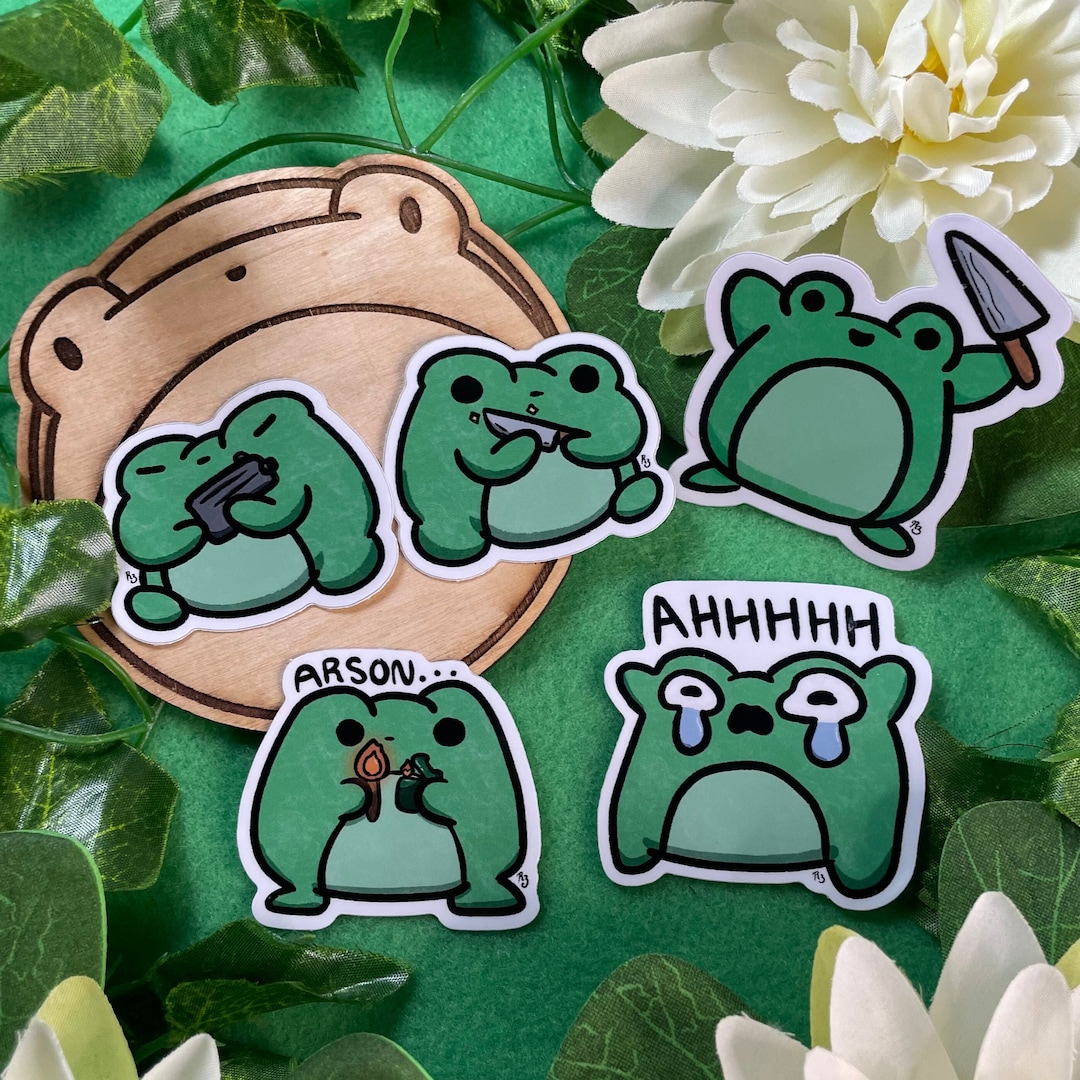 Menace Frogs Vinyl Stickers (partners in Crime, Knife, Fire, Ahhh) - Etsy