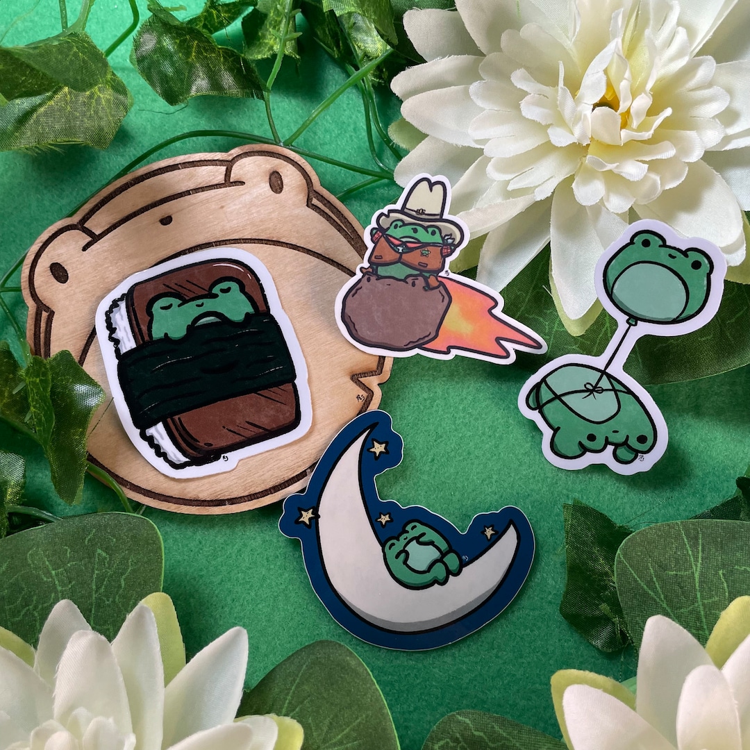 Floating Frogs Vinyl Stickers (moon, Meteor, Musibi, Balloon) - Etsy