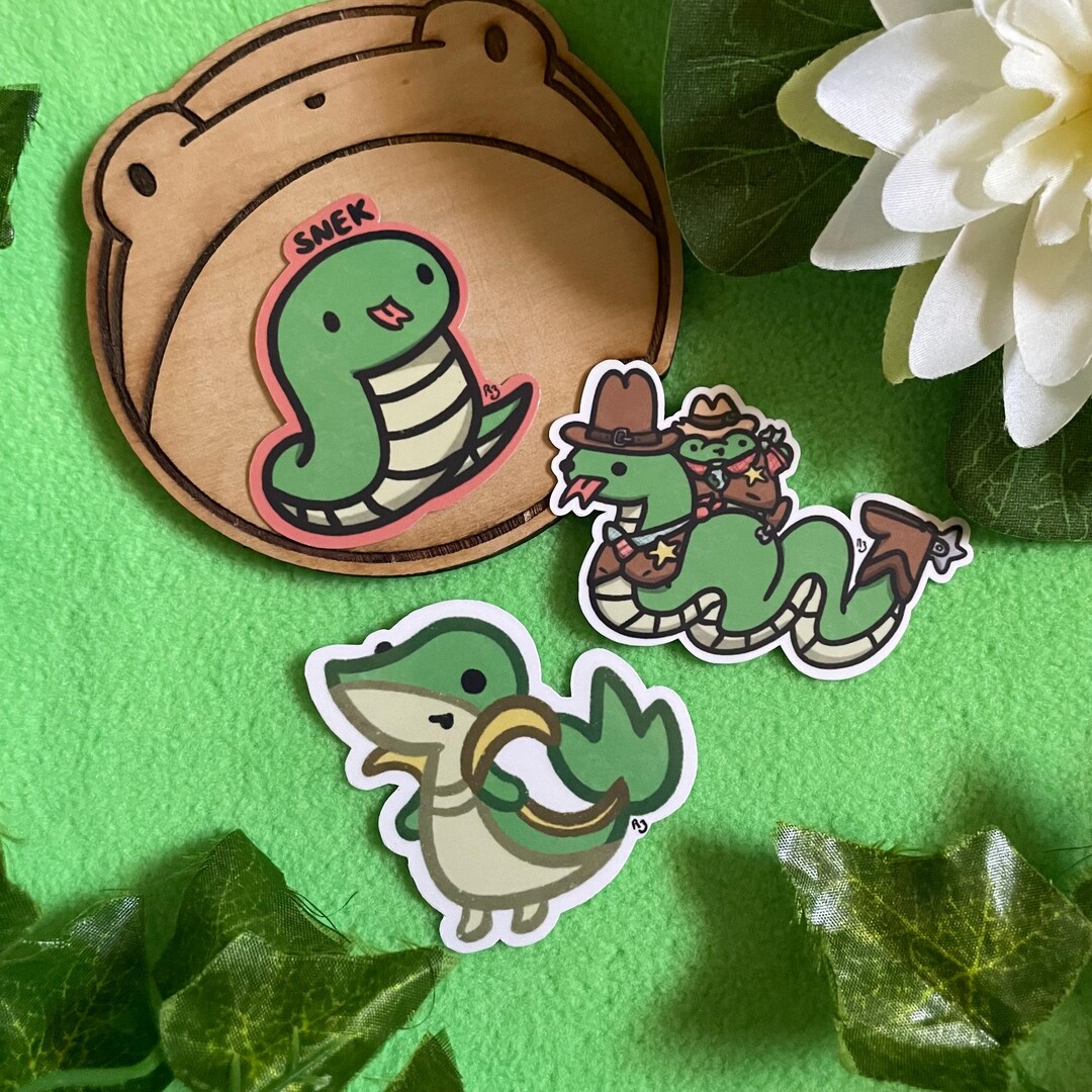 Lunar New Year Snake, Frogs, and Doodlemon Vinyl Stickers (snek, Cowboy ...