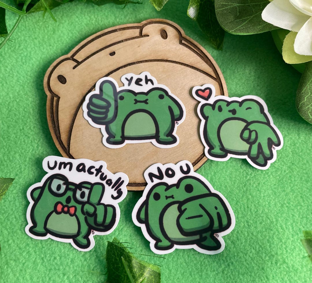 Meme Frogs Vinyl Stickers (heart, No U, Yeh, Um Actually) - Etsy