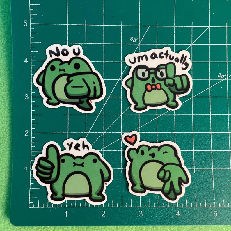 Meme Frogs Vinyl Stickers (heart, No U, Yeh, Um Actually) - Etsy