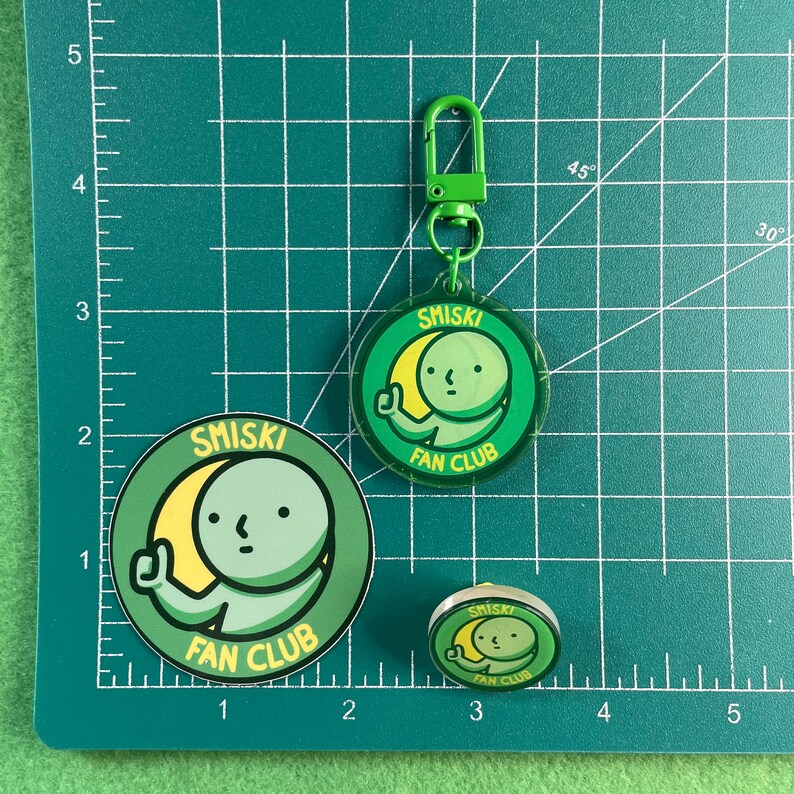 Smiski Fan Club Stickers and Acrylic Pin/charm - Etsy