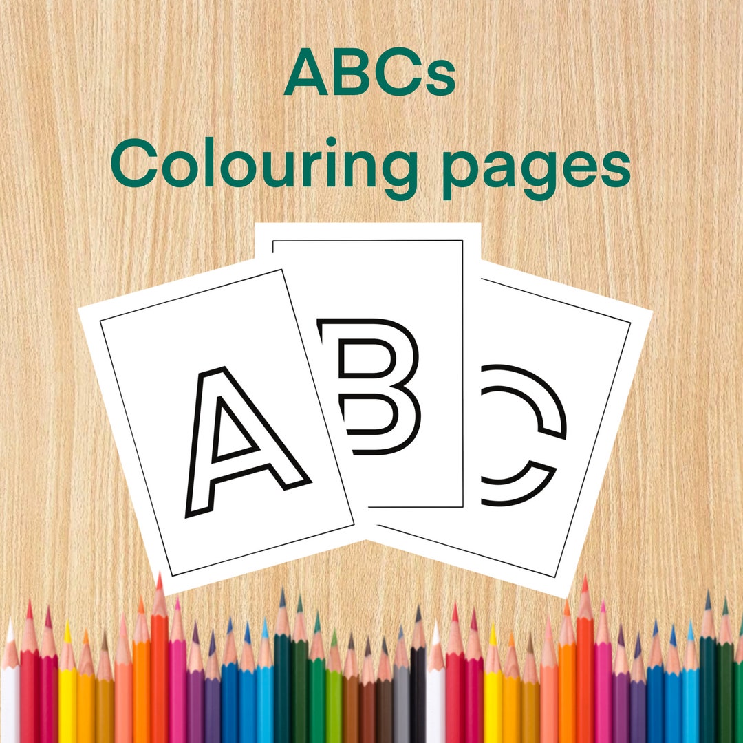Minimal Alphabet Colouring Pages Printable Coloring Book for Children ...