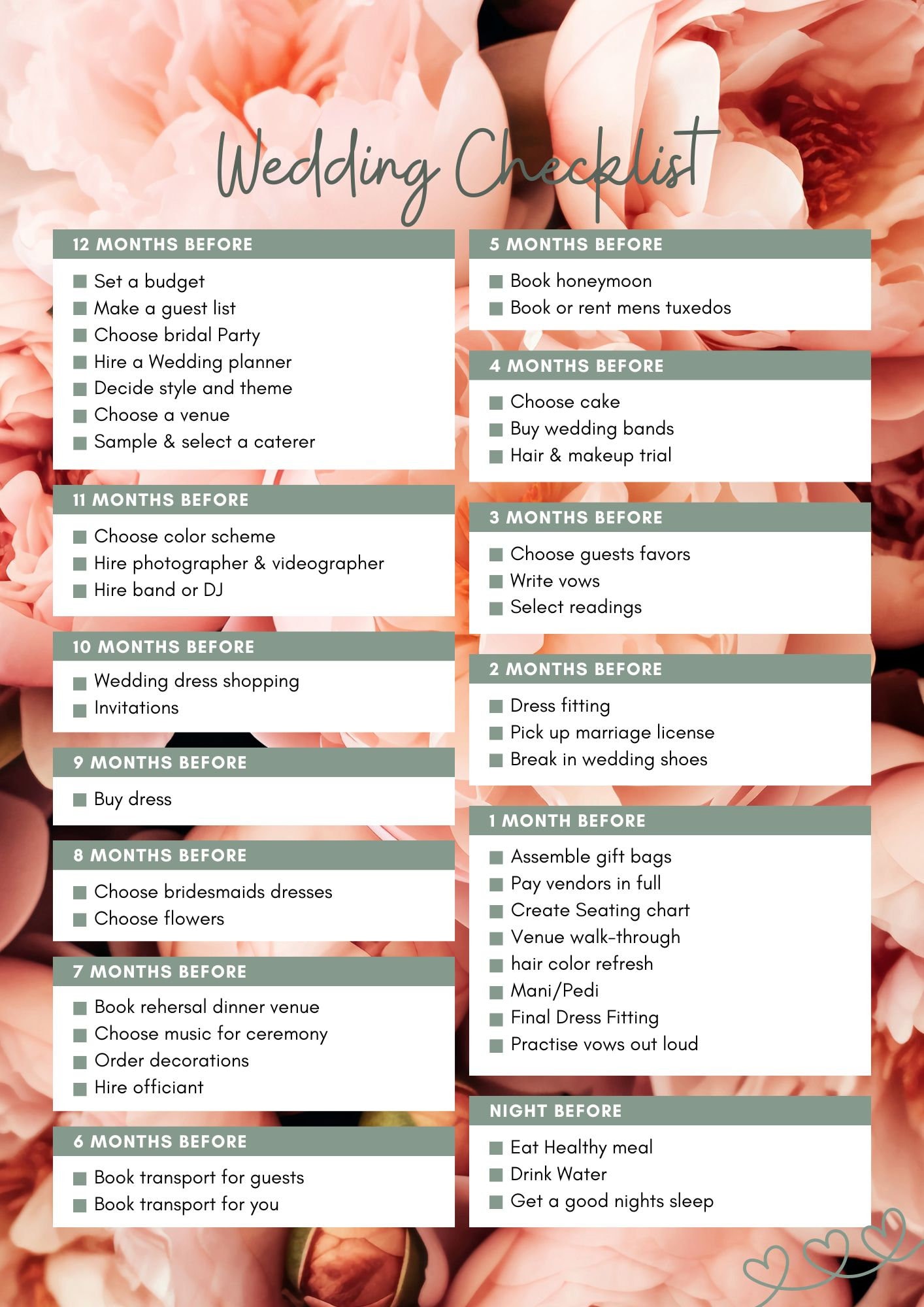 10 Wedding Checklists Comprehensive Planner for Your Perfect Wedding ...