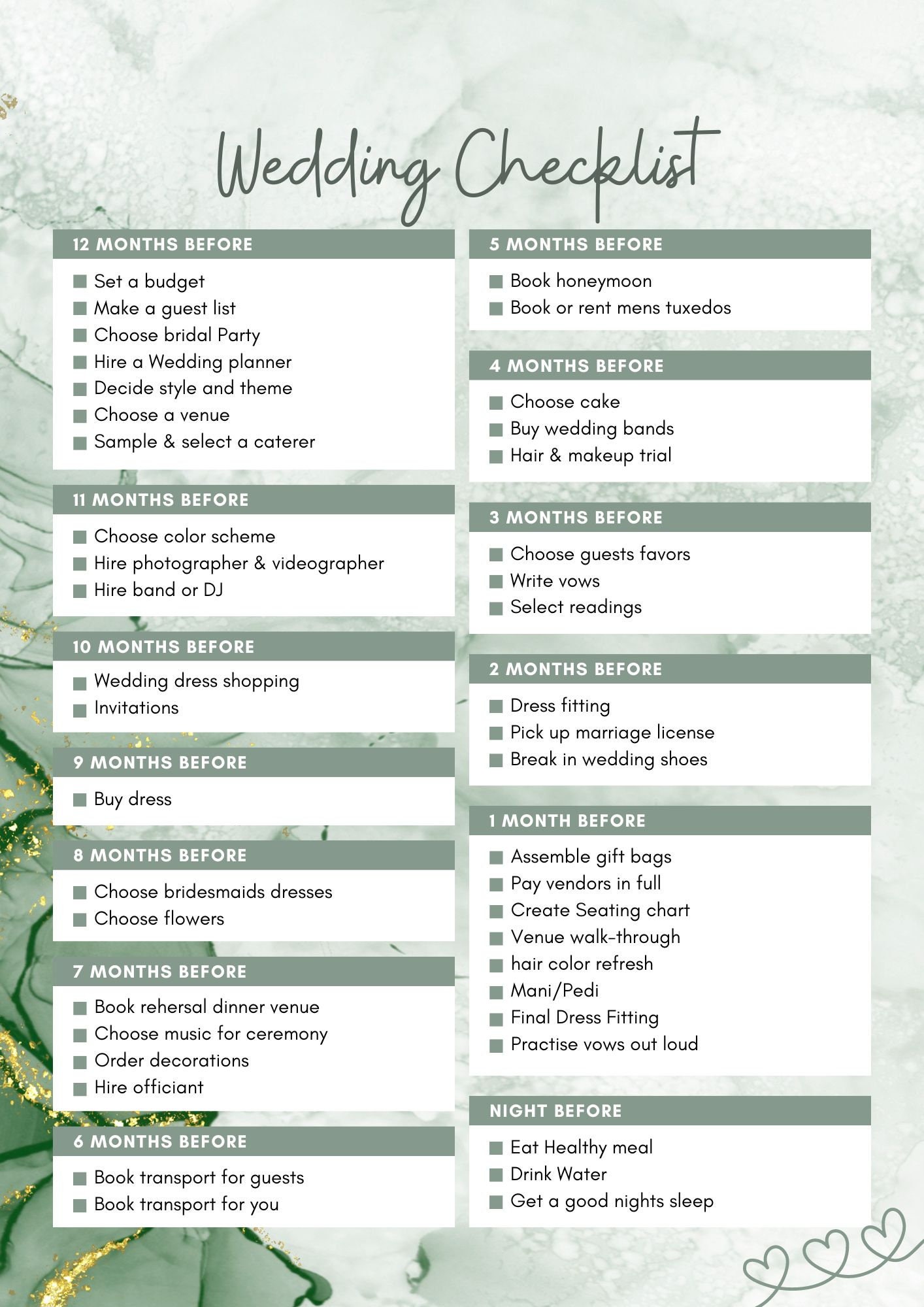 10 Wedding Checklists Comprehensive Planner for Your Perfect Wedding ...