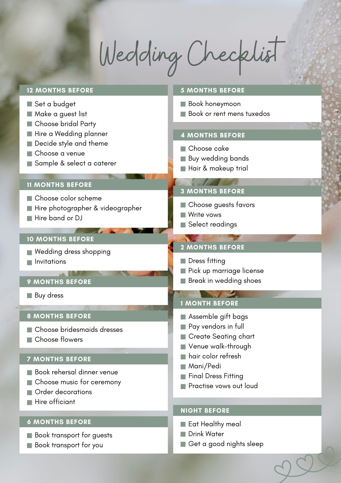 10 Wedding Checklists Comprehensive Planner for Your Perfect Wedding ...