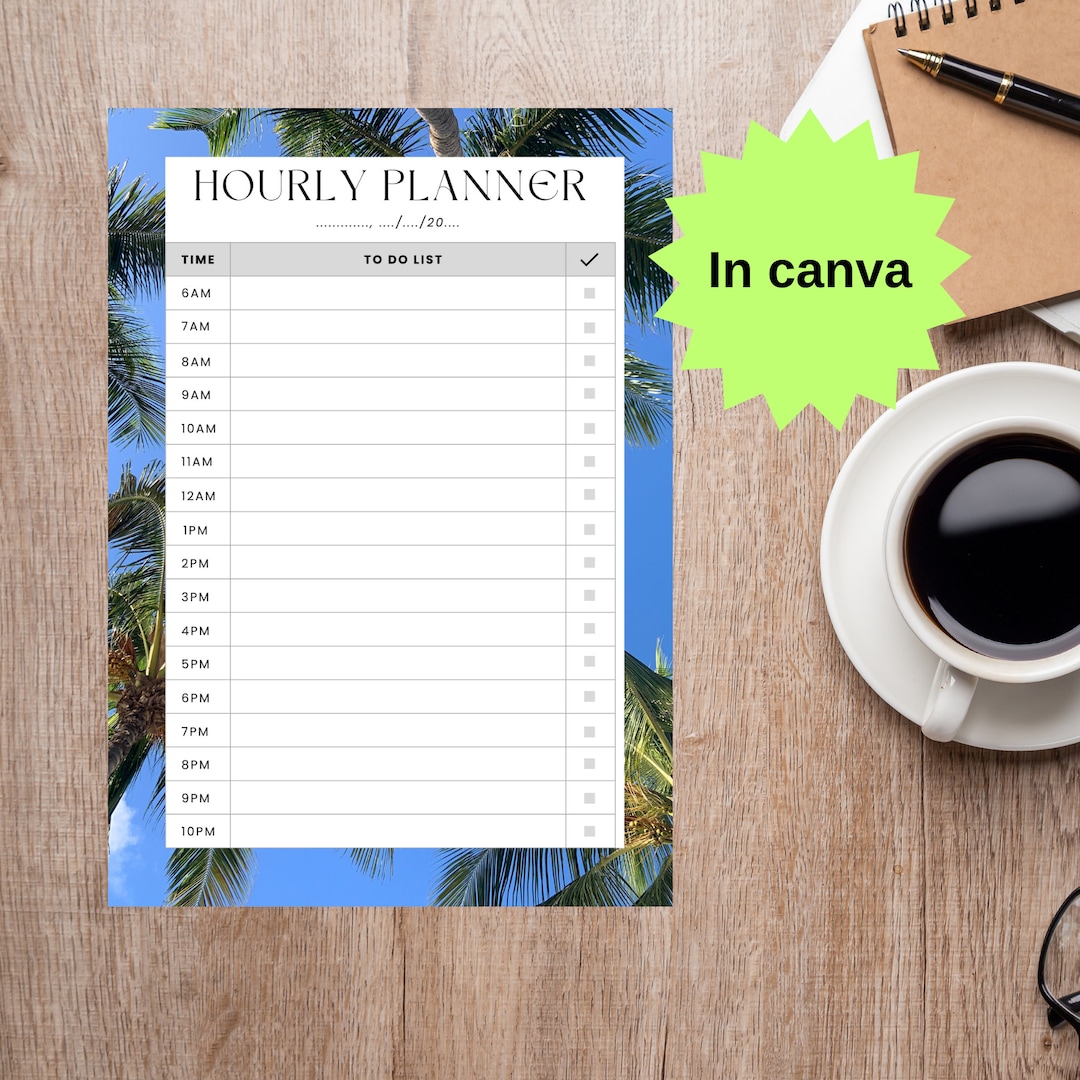 Hourly Planner Time Blocking Printable Planner Digital Planner ...