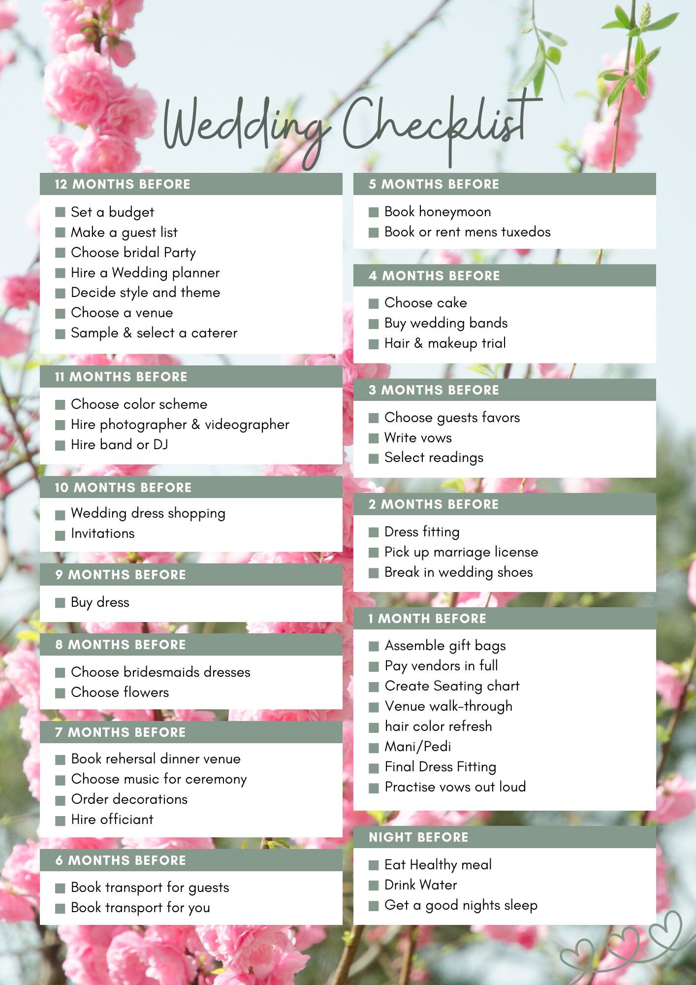 10 Wedding Checklists Comprehensive Planner for Your Perfect Wedding ...