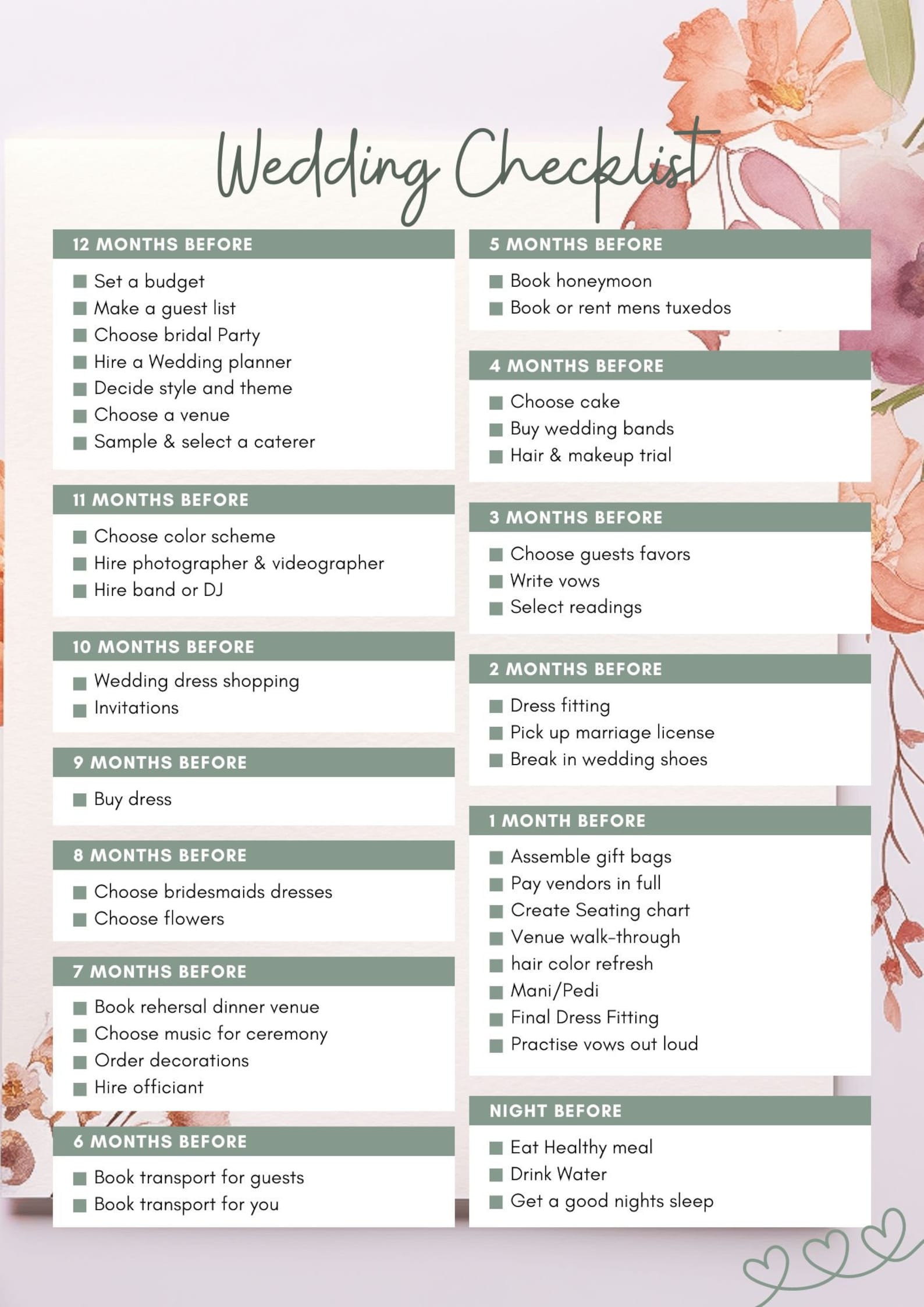 10 Wedding Checklists Comprehensive Planner for Your Perfect Wedding ...