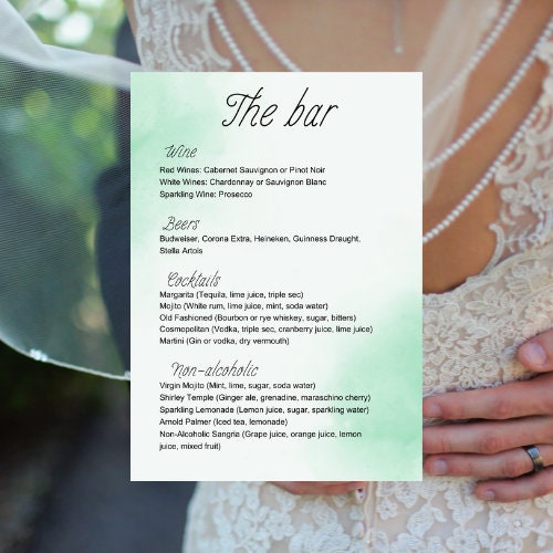10 Bar Menu Wedding Drinks, Wedding Bar Menu Sign, Bar Menu Template ...