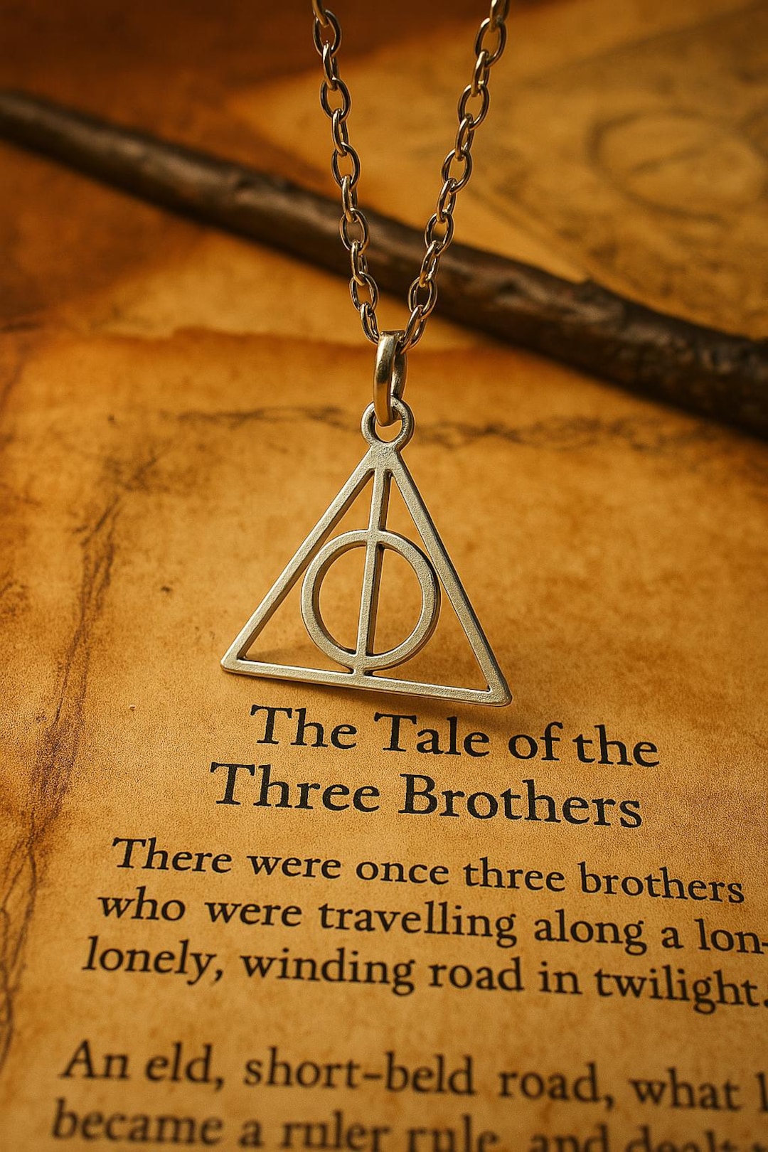 Wizard Deathly Hallows Necklace, Wizardry Symbol Pendant, Symbol of ...