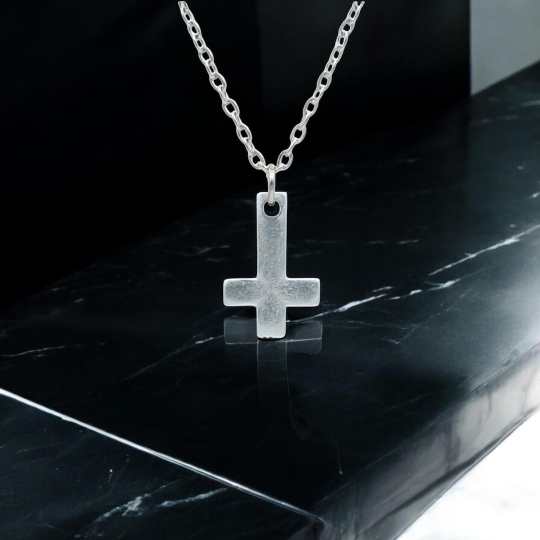 Petrine Cross Necklace, St. Peter's Cross Pendant, Christian and Gothic ...