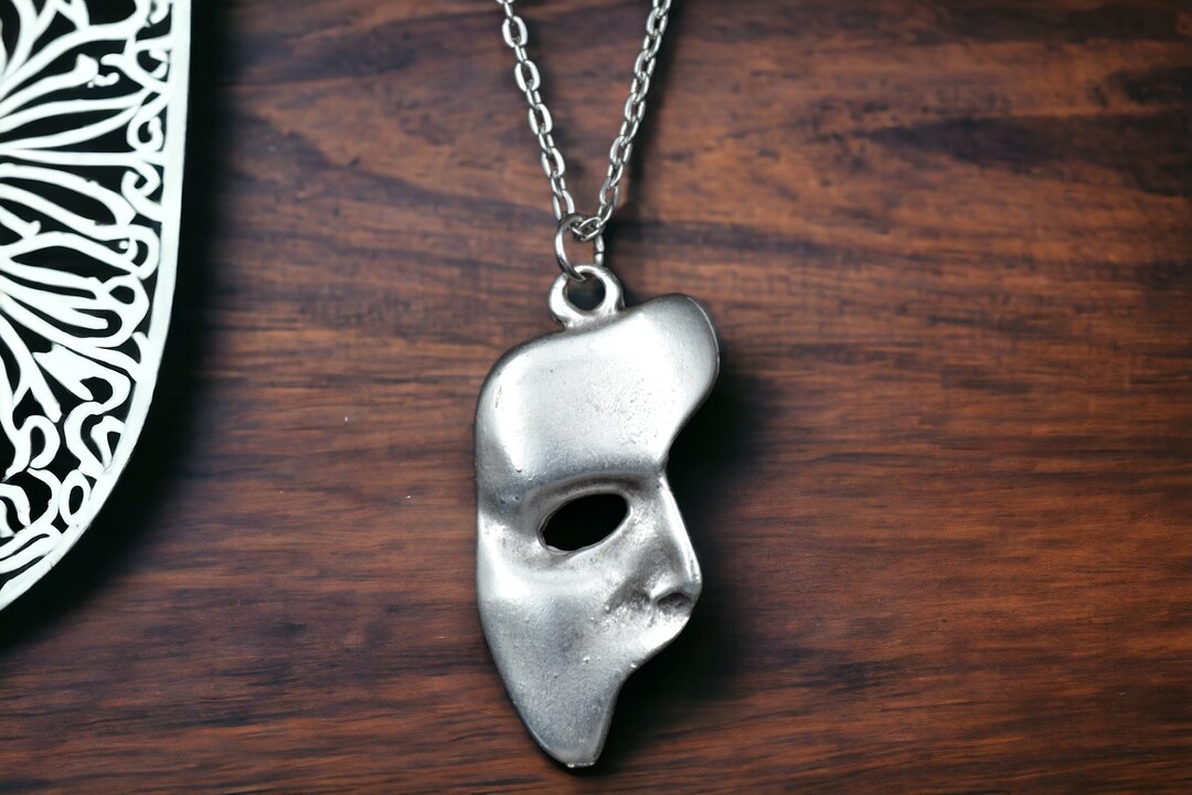 The Phantom of the Opera Necklace, Theatrical Phantom Mask Necklace ...