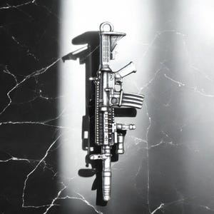 M4 Carbine Machine Gun Necklace, Machine Gun Pendant, Gamer Jewelry ...