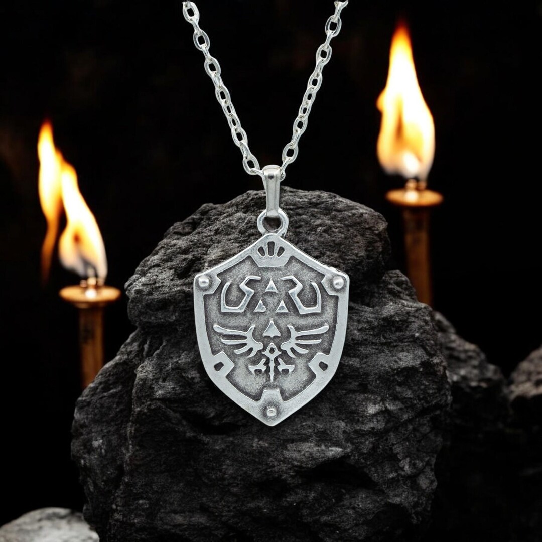 Legend of Zelda Shield Necklace, Hylian Shield Pendant, Zelda-inspired ...