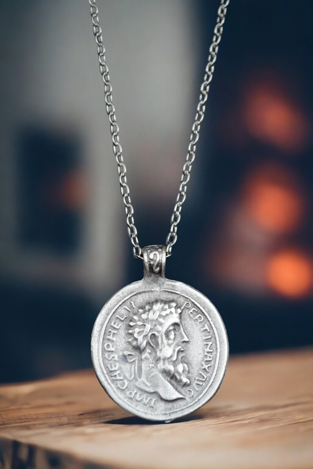 Antique Roman Coin Necklace - Ancient Historical Greek Pendant - Roman ...