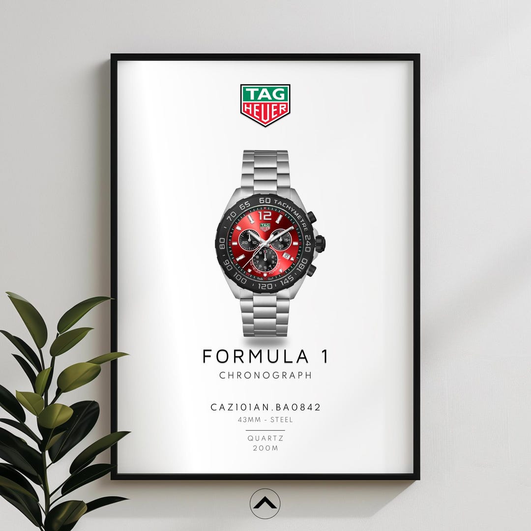 TAG Heuer Formula One Watch Poster, F1 TAG Heuer Watch Art Poster ...