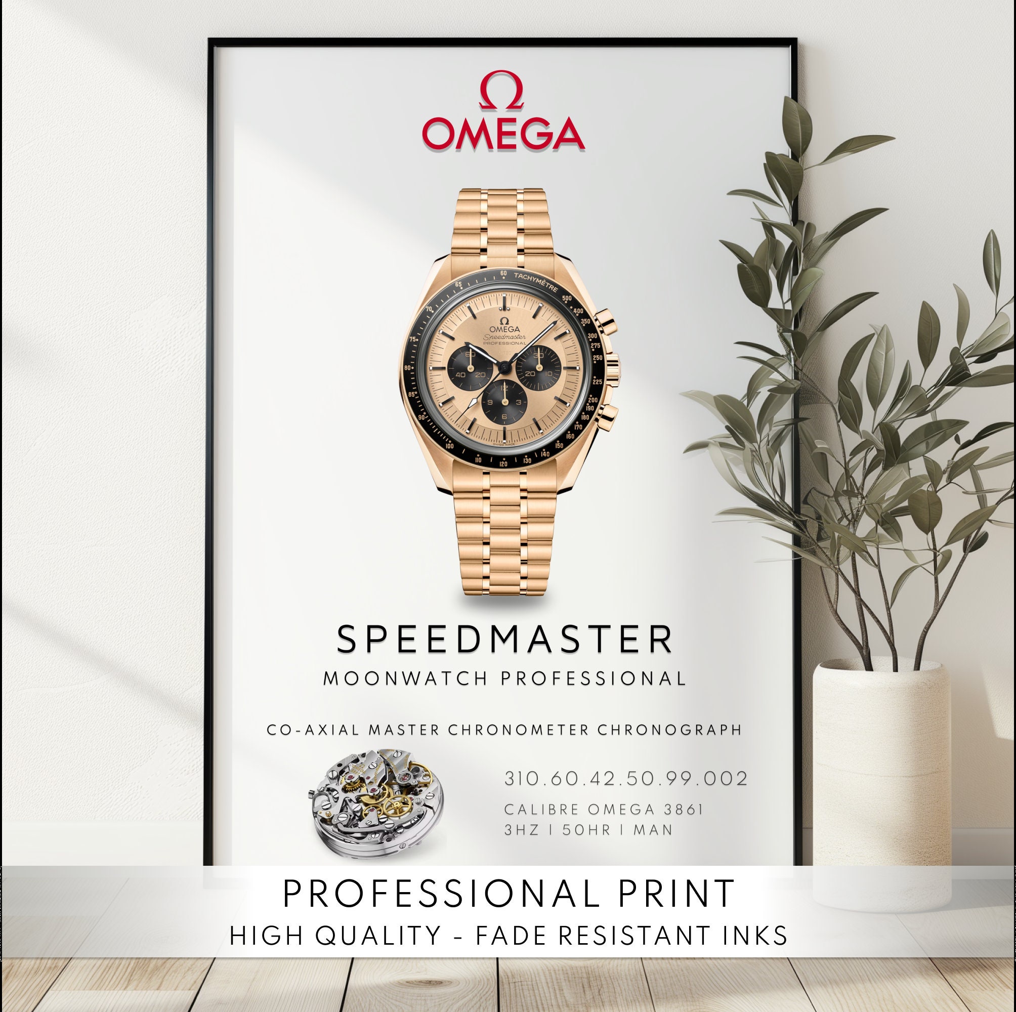 Omega Speedmaster Moonwatch Poster, Speedmaster Professional, Vintage ...